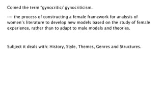 Report on Feminist Critism | PPT