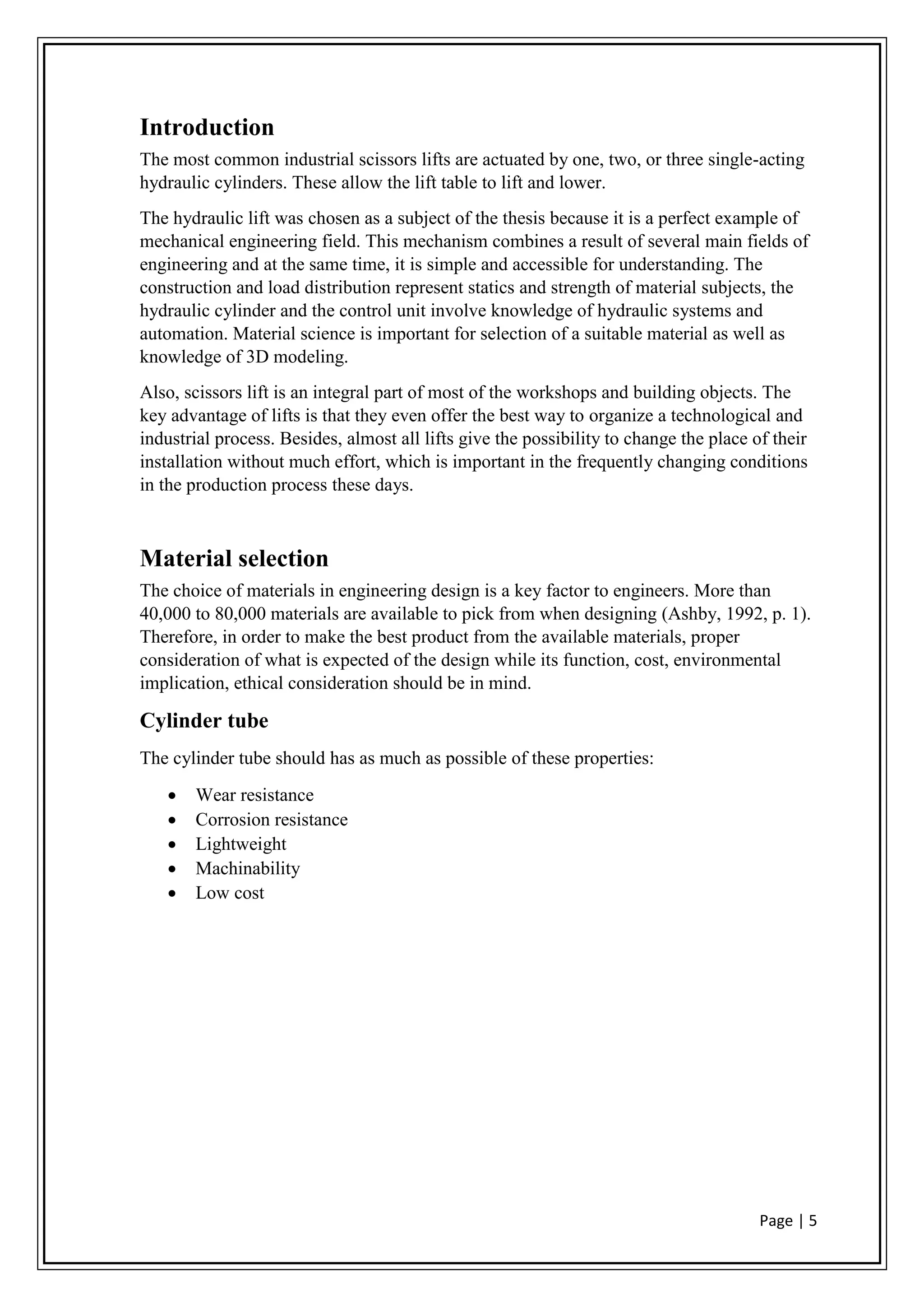 Hydraulic scissor lift table report | PDF