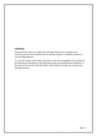 Hydraulic scissor lift table report | PDF