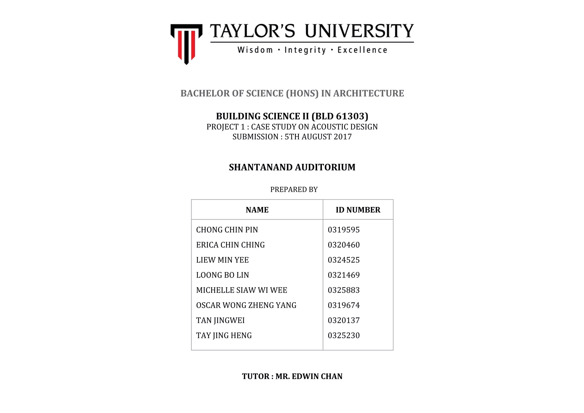 Building Science 2 - Auditorium : A Case Study on Acoustic Design ...