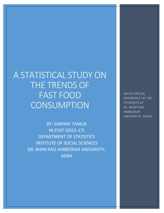 A STATISTICAL STUDY ON THE TRENDS OF FAST FOOD CONSUMPTION | PDF