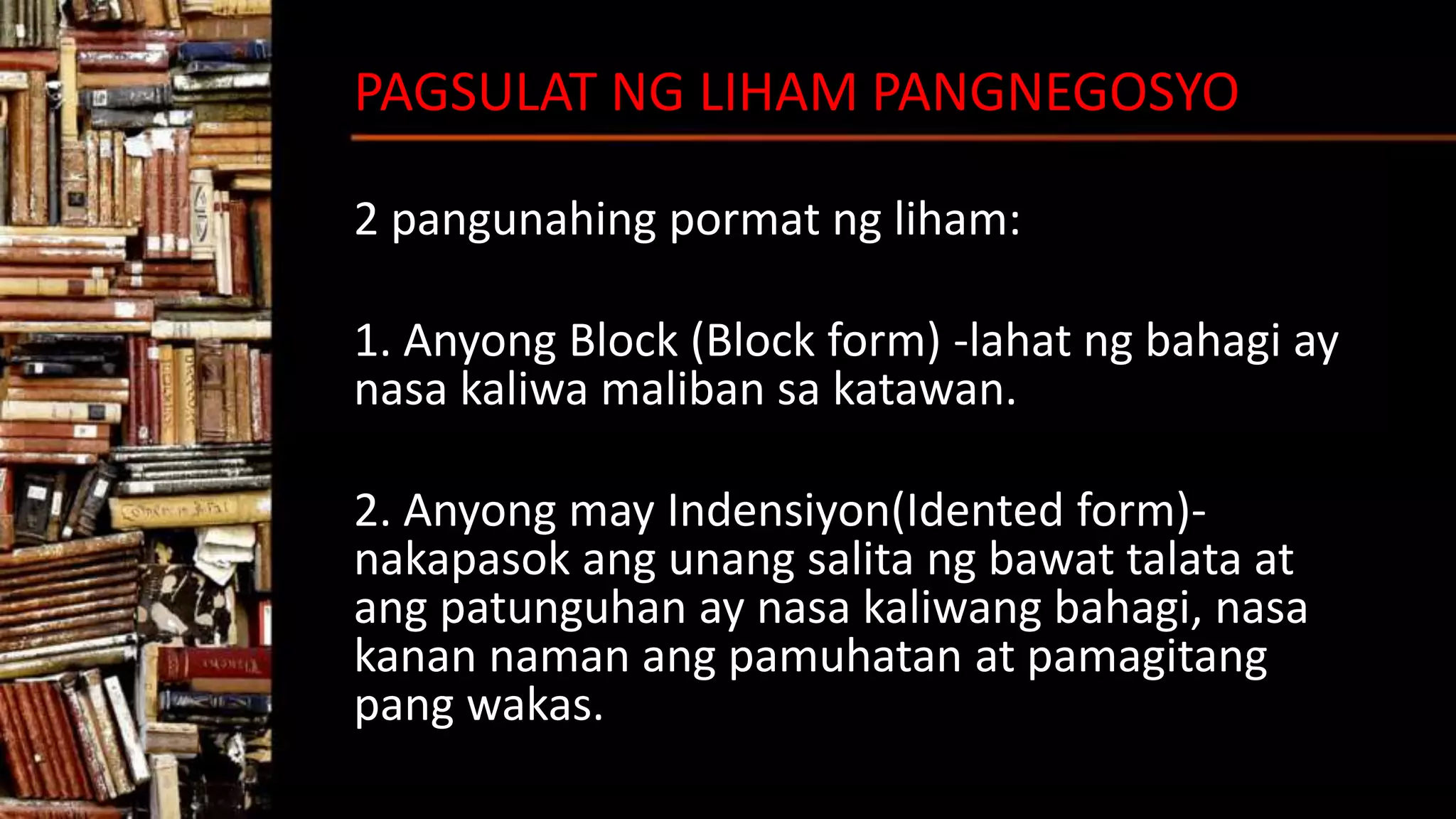 Liham Pangnegosyo at Memorandum | PPTX