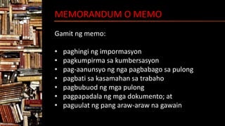 Liham Pangnegosyo at Memorandum | PPTX