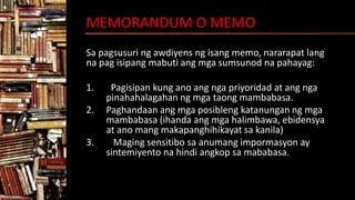 Liham Pangnegosyo at Memorandum | PPTX