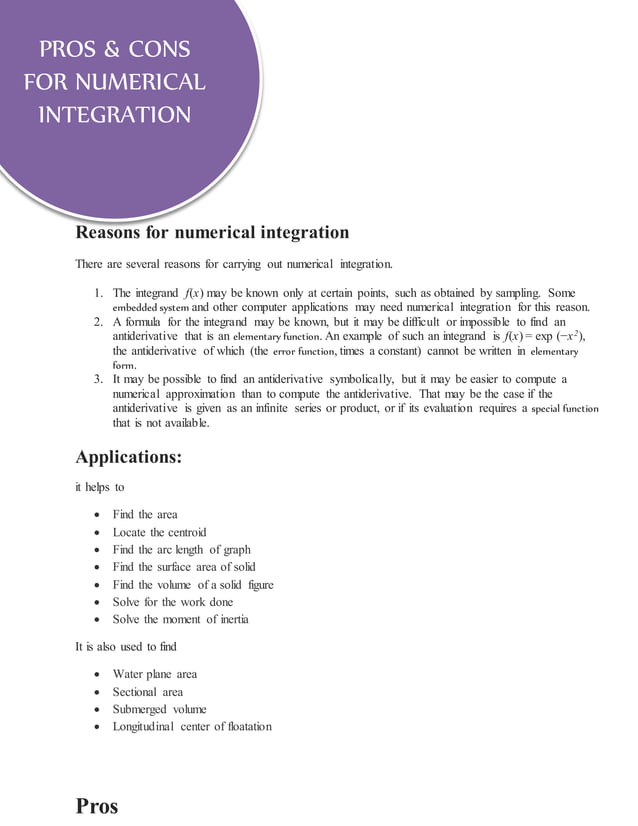 Numerical Integration Project Report | DOCX