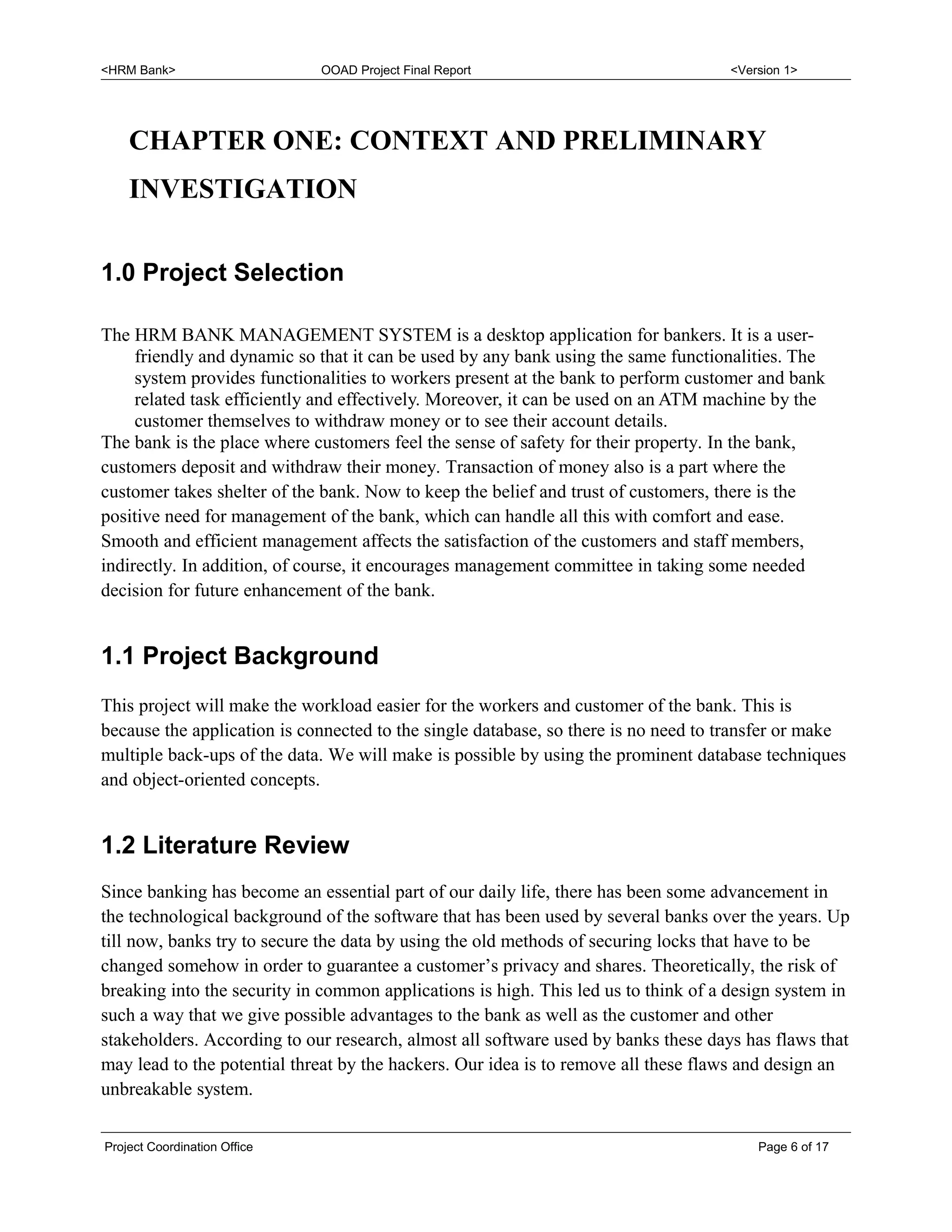 Bank Management System Desktop Application | DOC | Computer Software and Applications | Computing