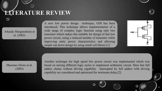 Study on self resetting logic with gate diffusion input (SRL-GDI) | PPTX