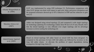 Study on self resetting logic with gate diffusion input (SRL-GDI) | PPTX