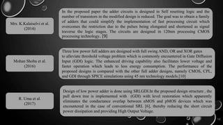 Study on self resetting logic with gate diffusion input (SRL-GDI) | PPTX