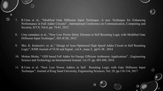 Study on self resetting logic with gate diffusion input (SRL-GDI) | PPTX
