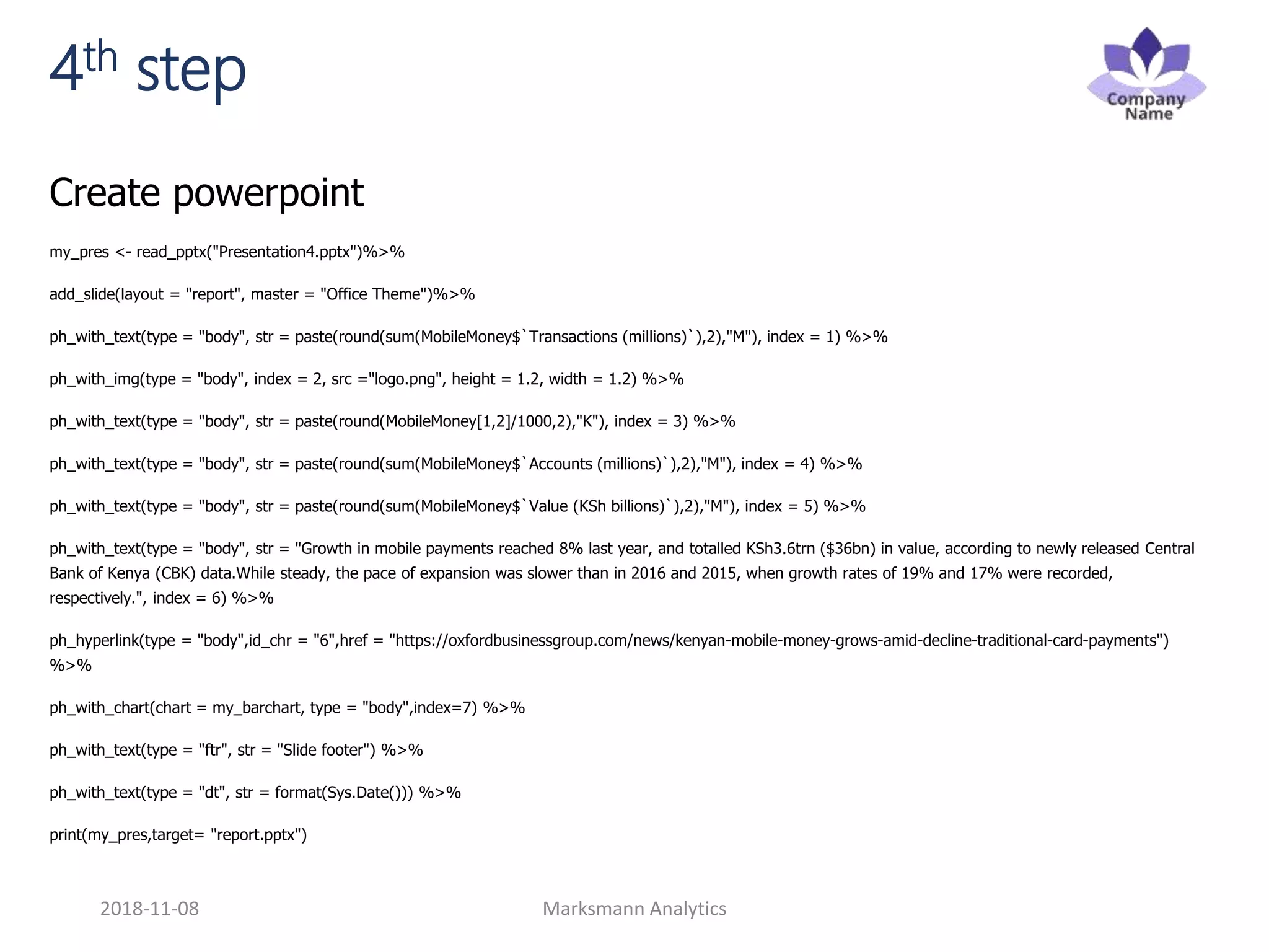 Powerpoint automation in R-Studio | PPT