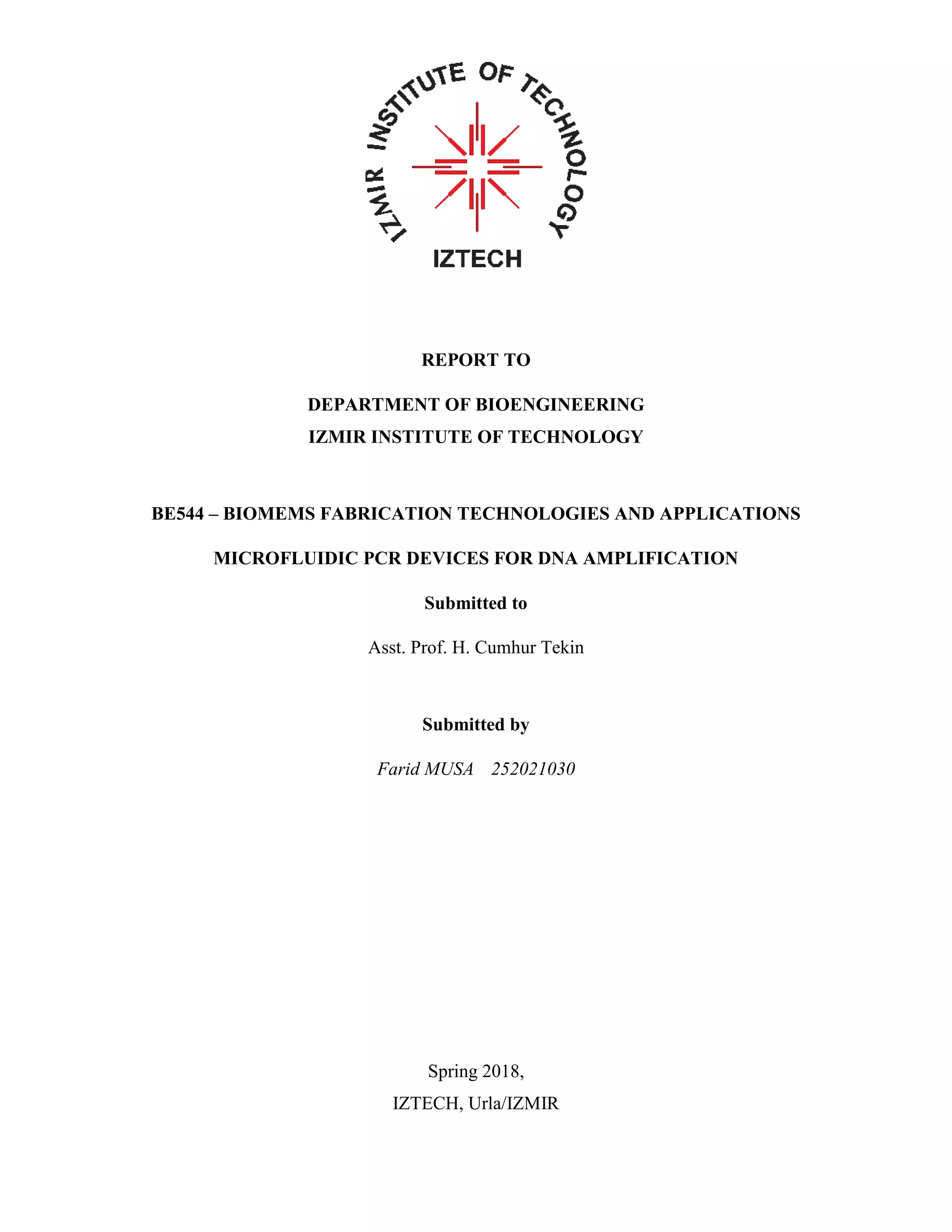 Microfluidic PCR Devices for DNA Amplification Report | PDF