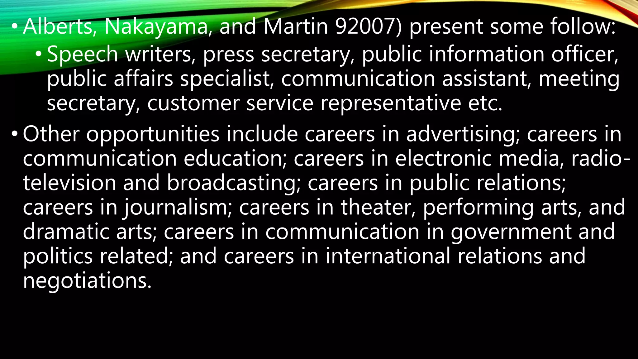 Career opportunities for communication and journalist | PPTX