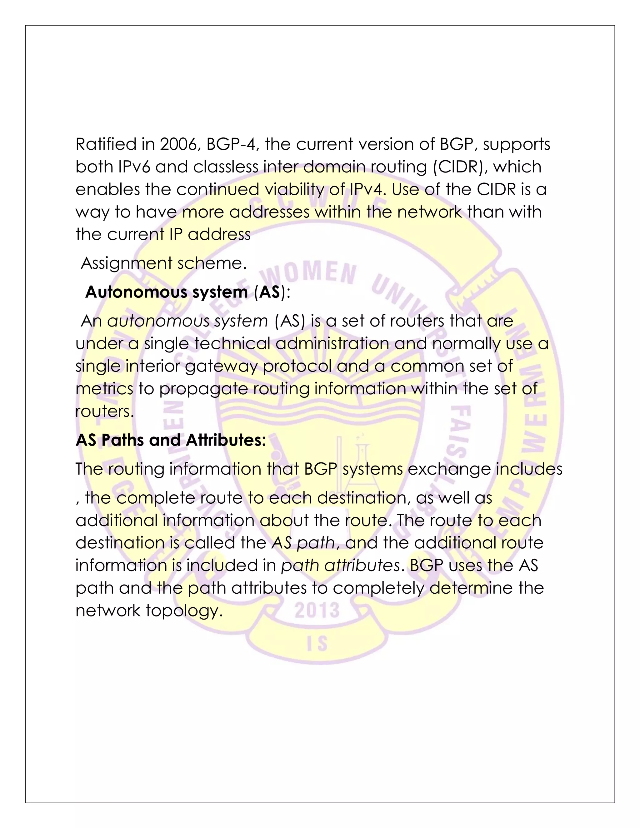 Border Gateway Protocol Pdf Computer Networking Computing 3632