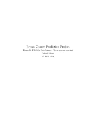 My own Machine Learning project - Breast Cancer Prediction | PDF