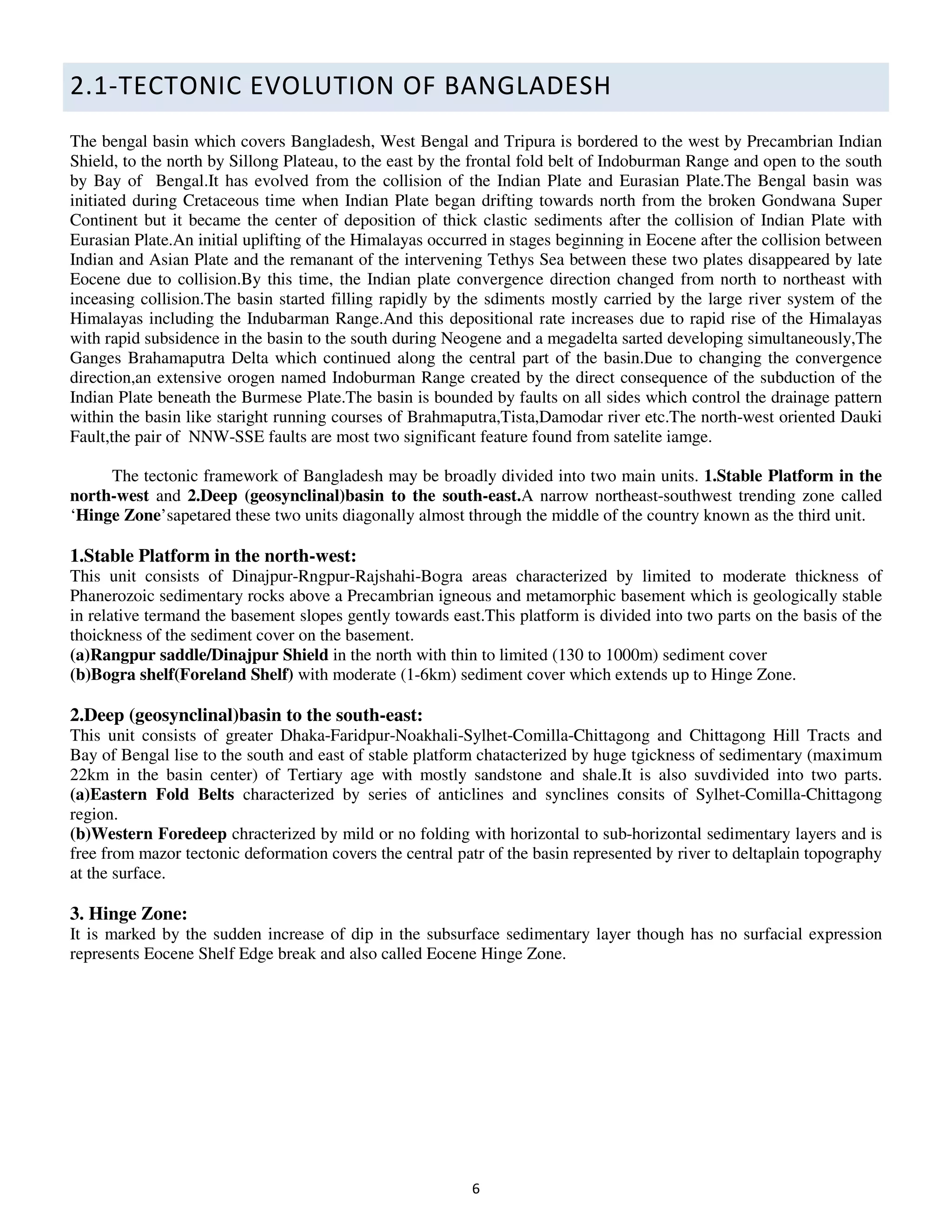 A brief description of overall Sylhet Geological Formation | PDF