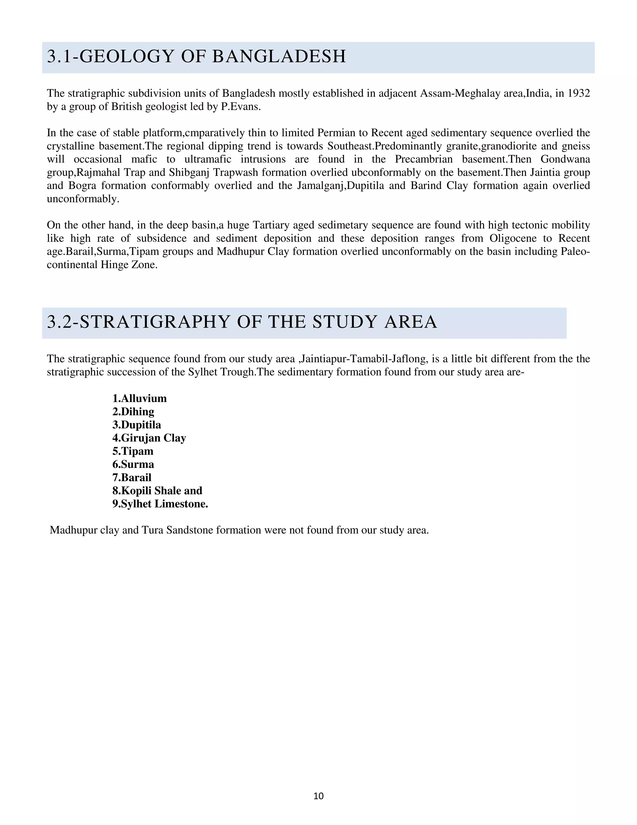 A brief description of overall Sylhet Geological Formation | PDF