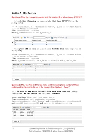 Car Rental Agency - Database - MySQL | PDF
