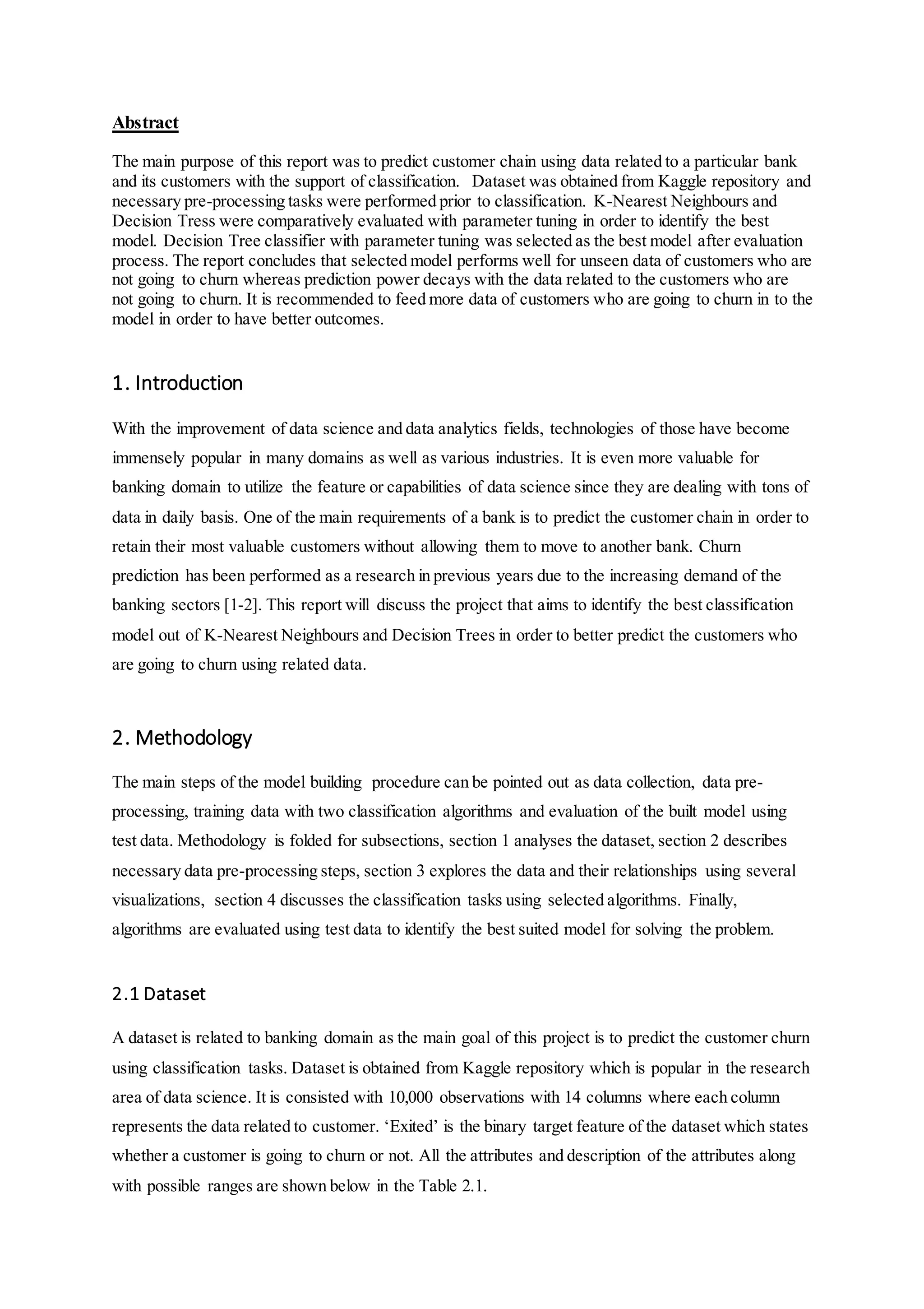 Predicting Bank Customer Churn Using Classification Pdf Databases