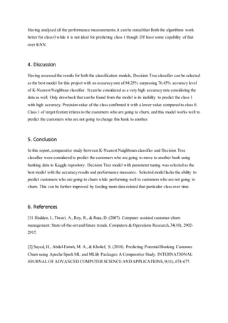 Predicting Bank Customer Churn Using Classification | PDF