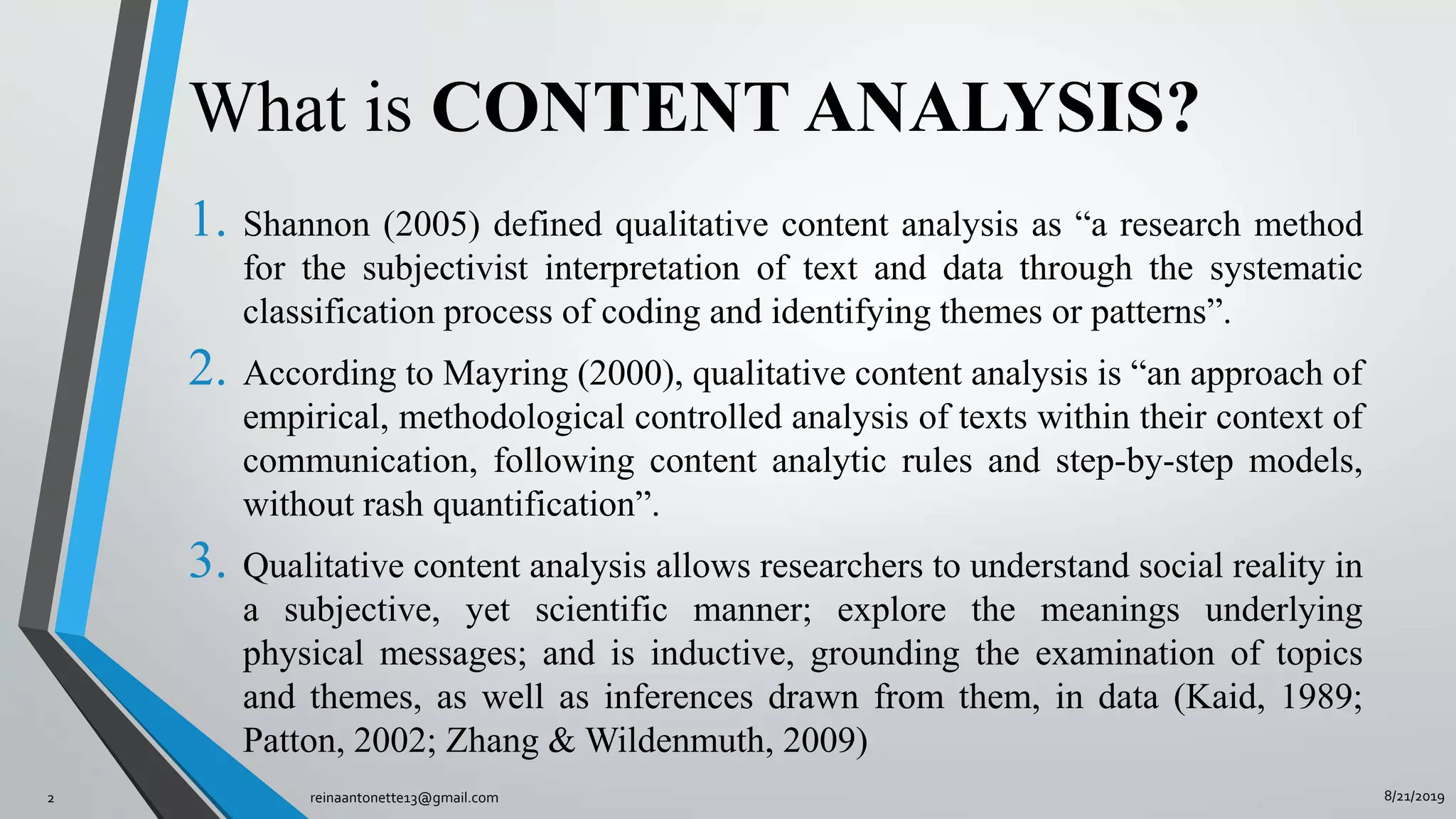 Content analysis research | PPTX