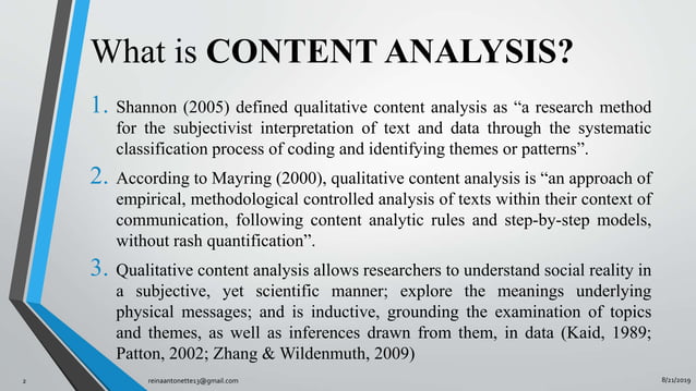 Content analysis research | PPTX