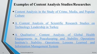 Content analysis research | PPTX