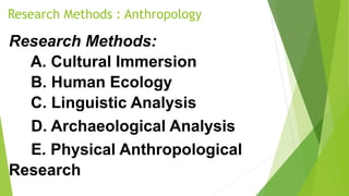 Social Science Disciplines; Inquiry, Methods of Research and History | PPTX