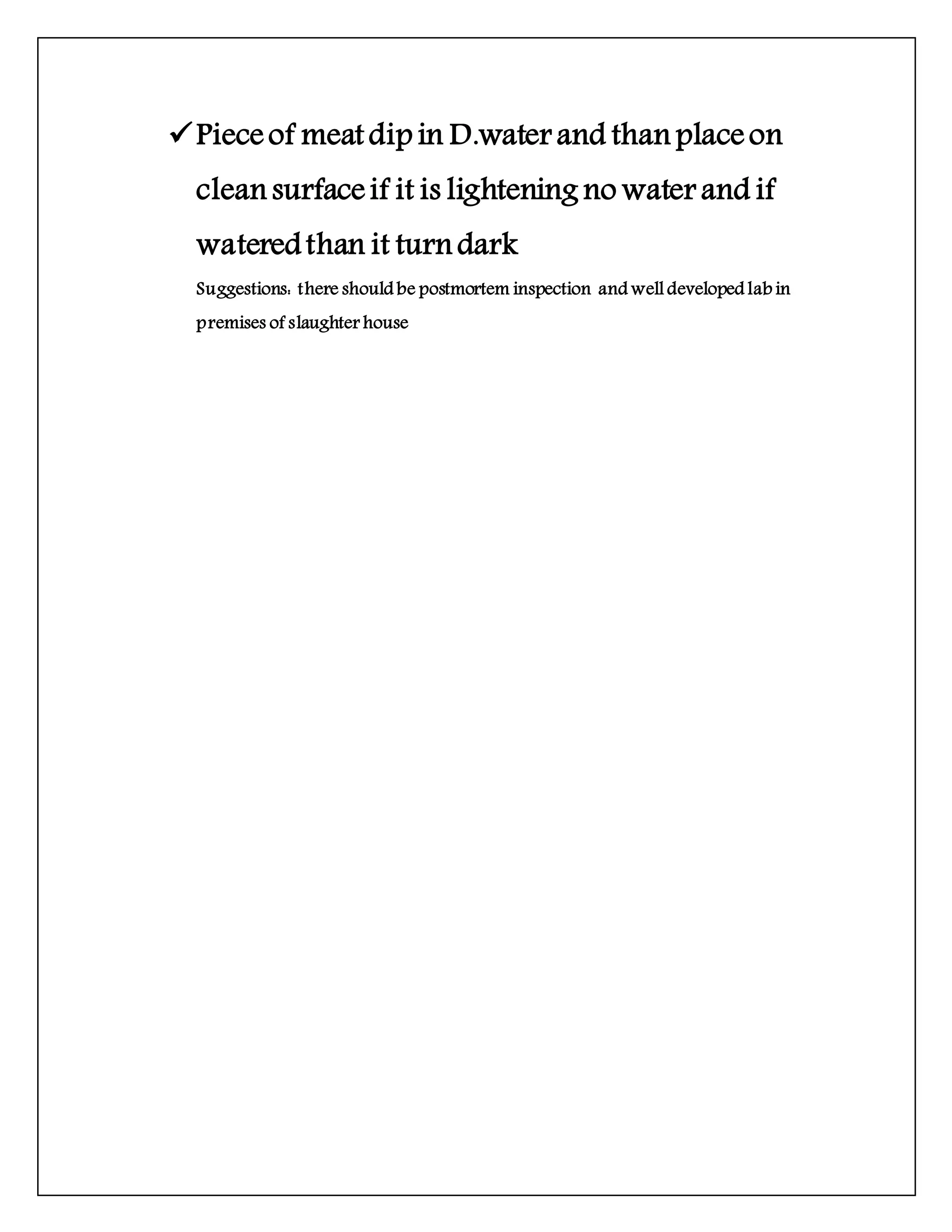 Report on visit to a slaughter house | DOCX