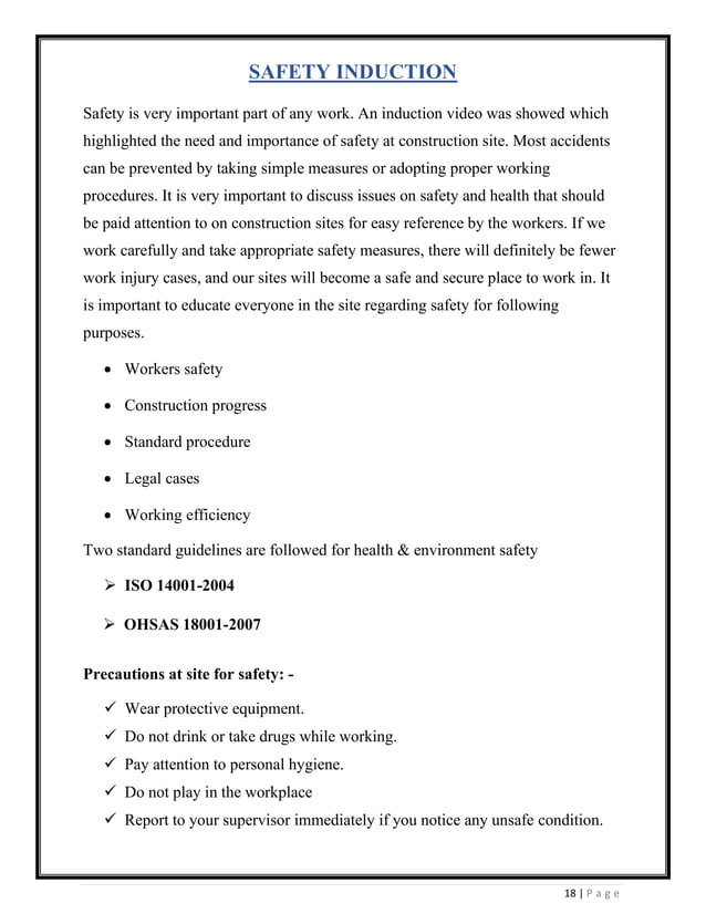 Summer Internship Report of Civil Engineering in Construction Site | PDF