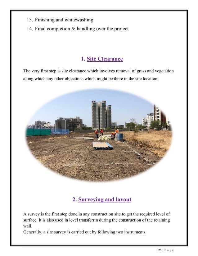 Summer Internship Report of Civil Engineering in Construction Site | PDF