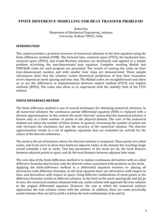 FINITE DIFFERENCE MODELLING FOR HEAT TRANSFER PROBLEMS | PDF