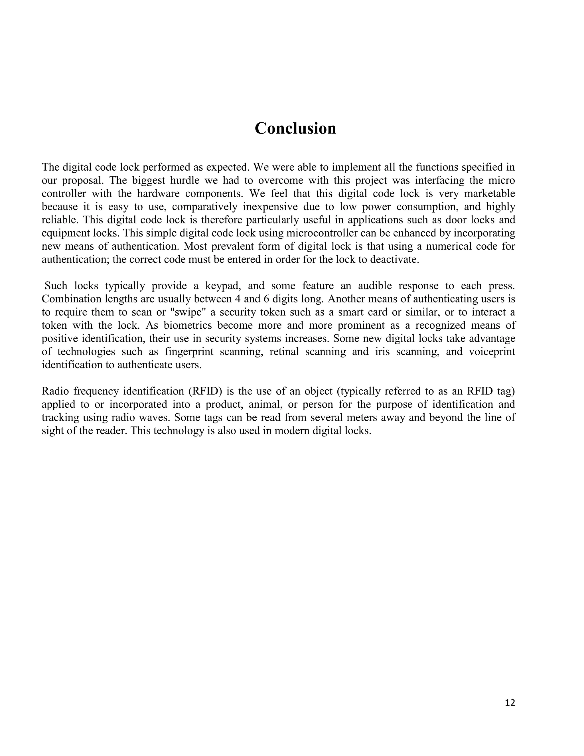 Password Based Access Control System Using Microcontroller Pdf