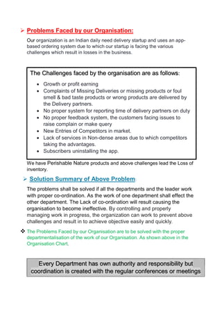 REPORT ON CO-ORDINATION PLAN AMONG ALL DEPARTMENTS AND LEADERSHIP | PDF