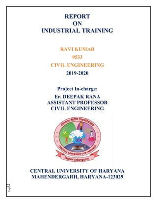 Industrial Training Report of Construction Site in Civil Engineering | PDF