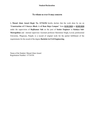 CIvil Engineering Training Report | PDF