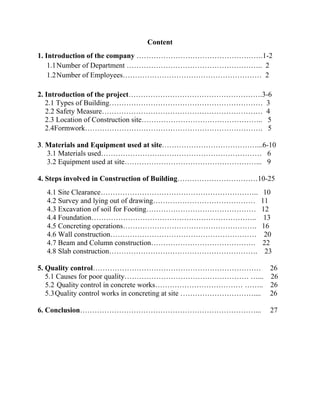 CIvil Engineering Training Report | PDF