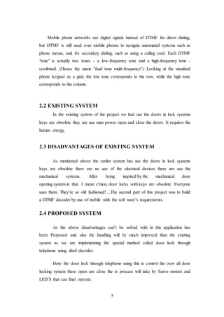 Smart DoorLock System using DTMF | DOC