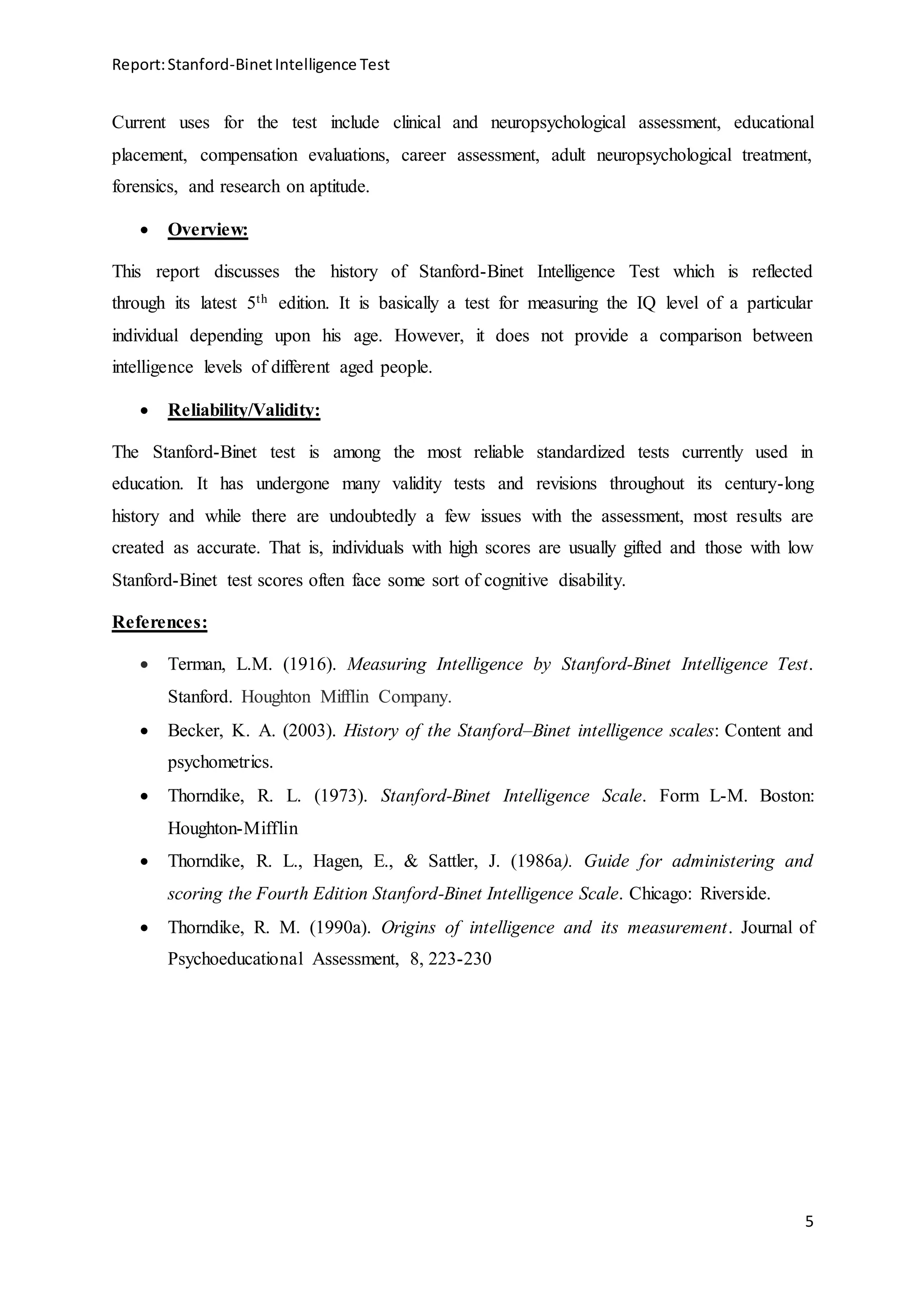 “Stanford-Binet Intelligence Test” | DOCX