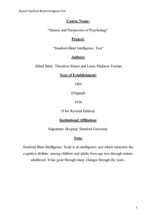 “Stanford-Binet Intelligence Test” | DOCX