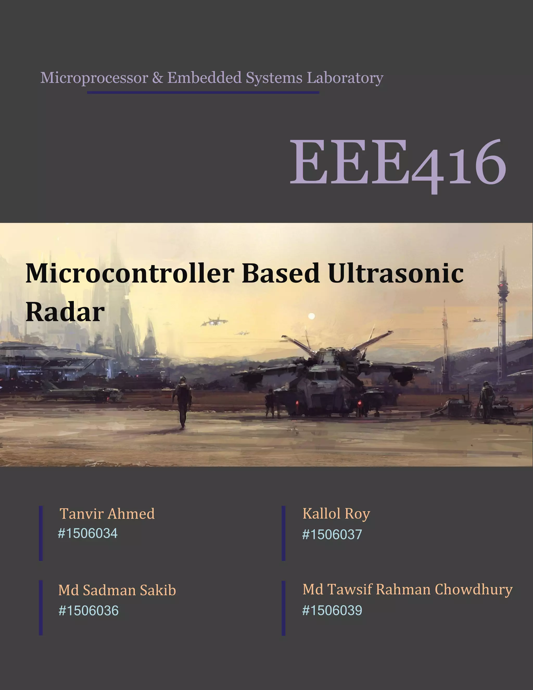 Microcontroller based Ultrasonic Radar (Microprocessors and Embedded Systems Laboratory EEE 416 ...
