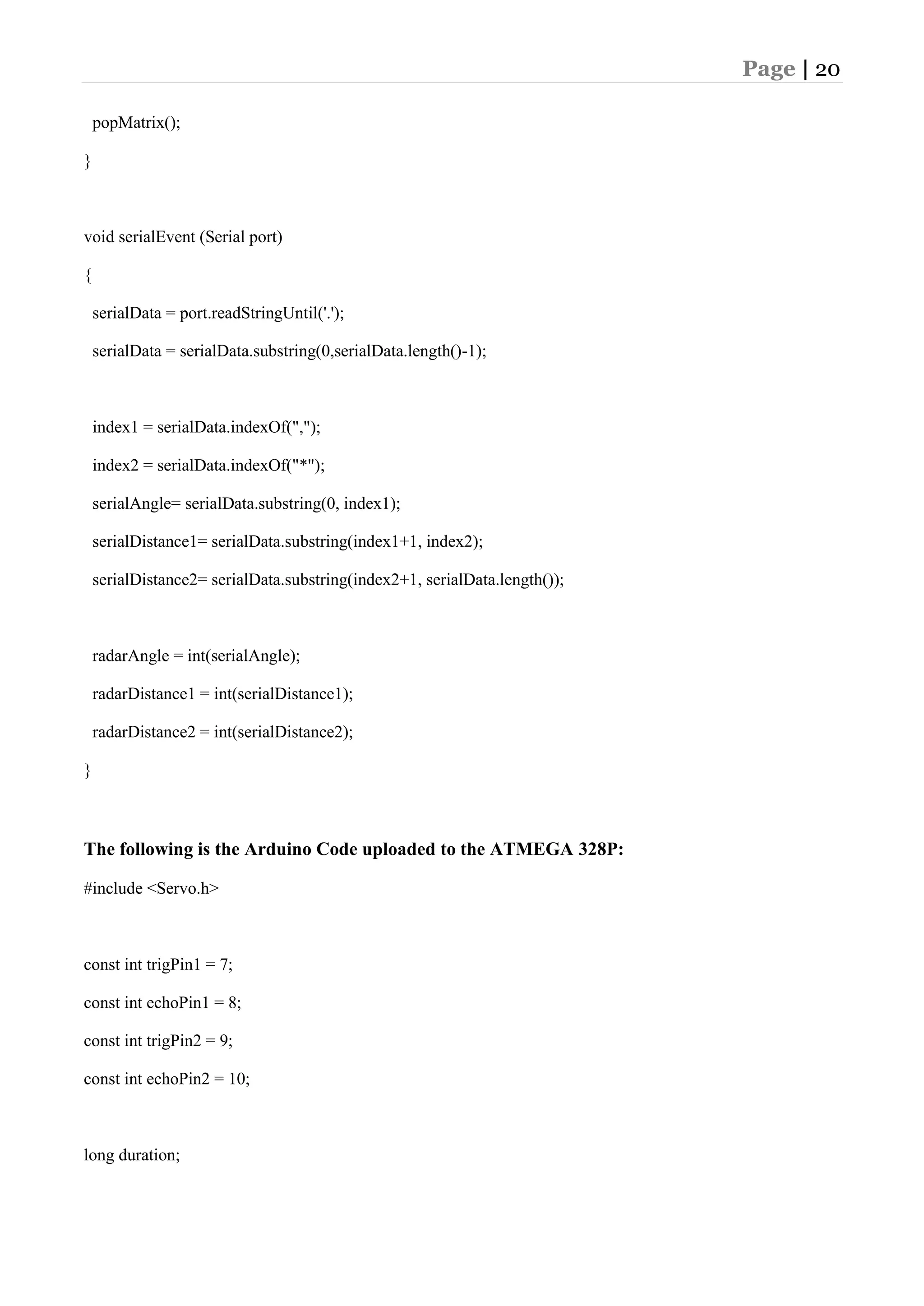 Microcontroller based Ultrasonic Radar (Microprocessors and Embedded Systems Laboratory EEE 416 ...