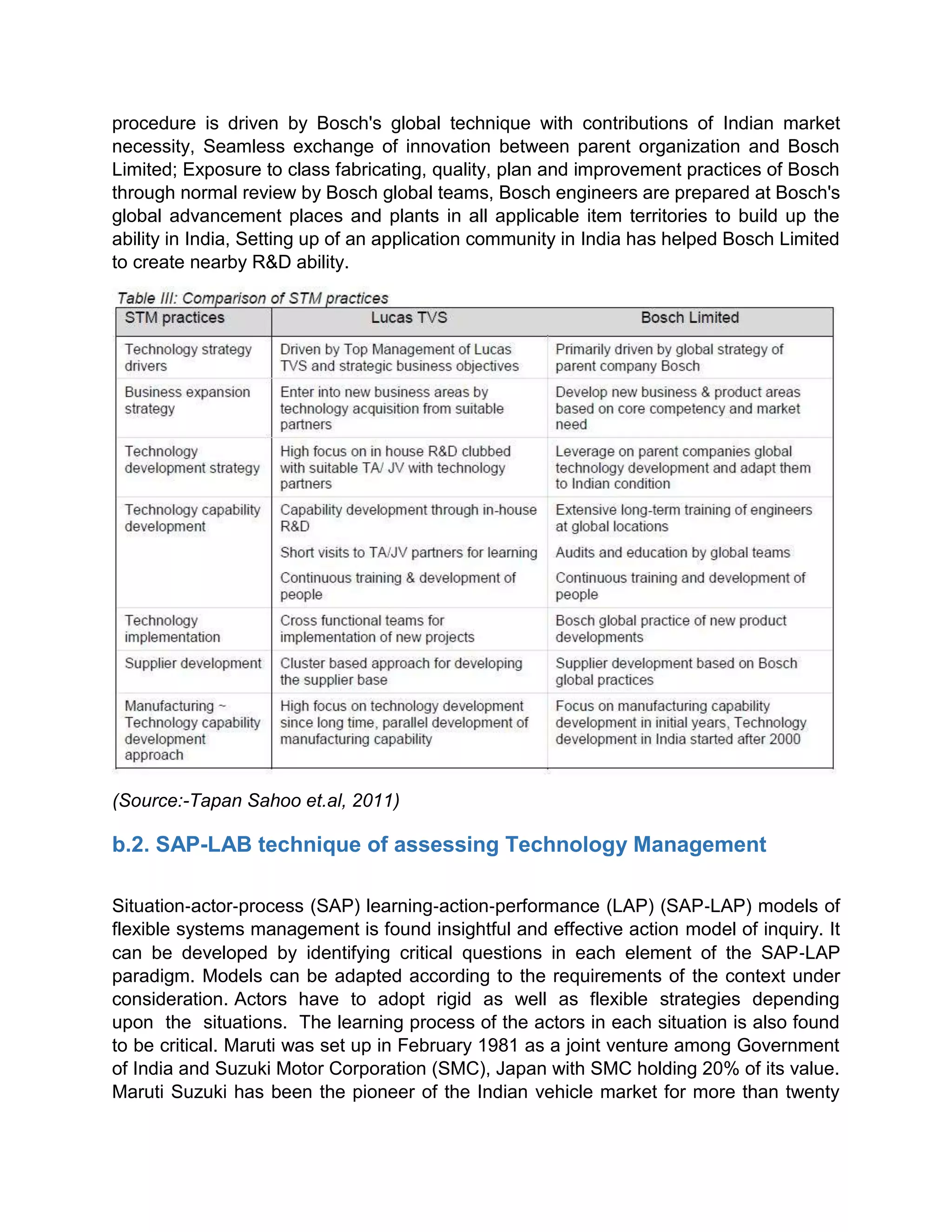 Technology Management Stratigies in the Indian Automobile Industry | PDF
