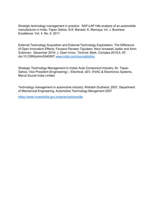 Technology Management Stratigies in the Indian Automobile Industry ...