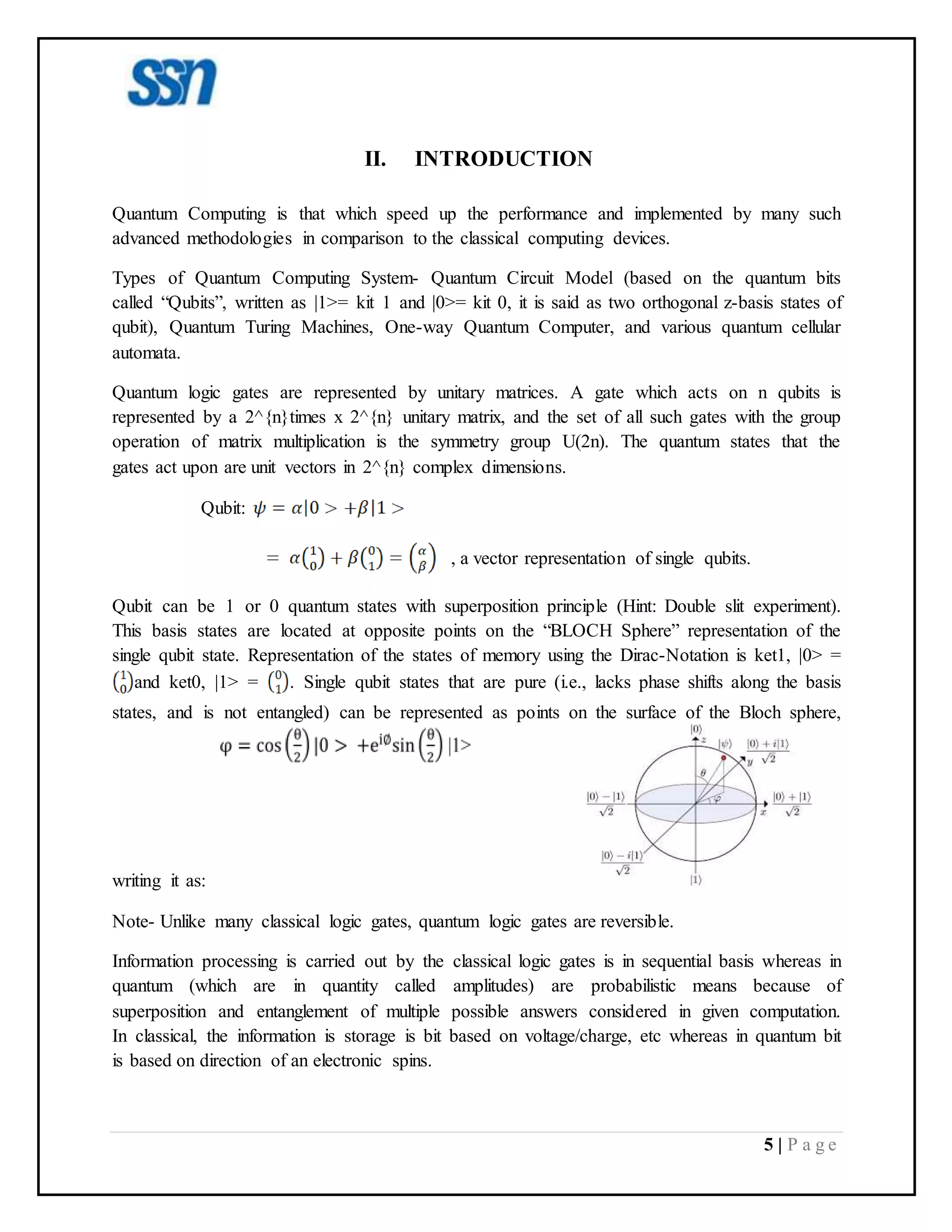 Report Implementation Of Quantum Gates Using Verilog Doc
