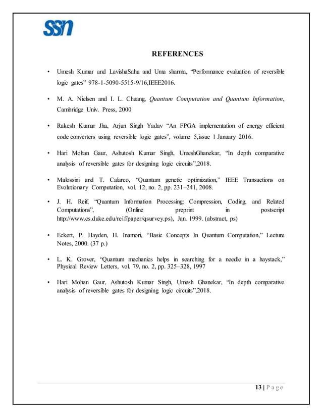 Report Implementation Of Quantum Gates Using Verilog Doc