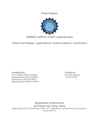 Mobile application Project report B.Tech Final year | PDF