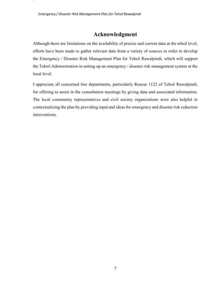 EMERGENCY / DISASTER RISK MANAGEMENT PLAN FOR TEHSIL CITY RAWALPINDI ...