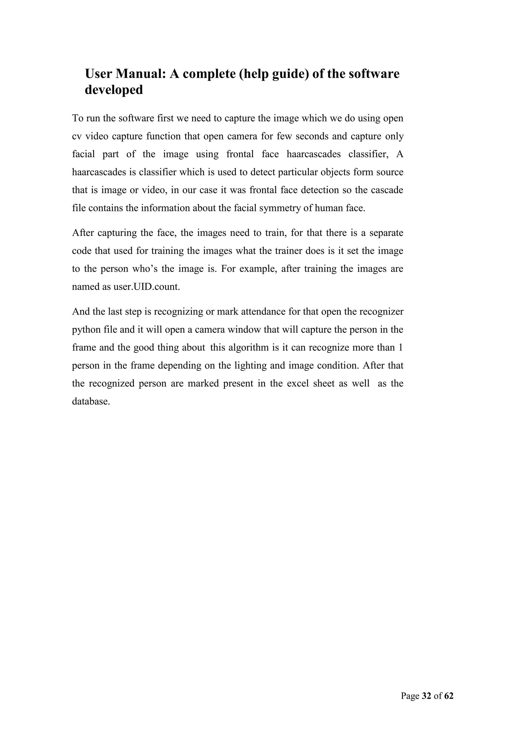project report face recognition attendance system | DOCX