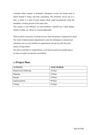 project report face recognition attendance system | DOCX